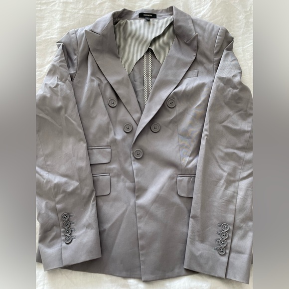 Express | Jackets & Coats | Express Light Grey Blazer Size 8 | Poshmark